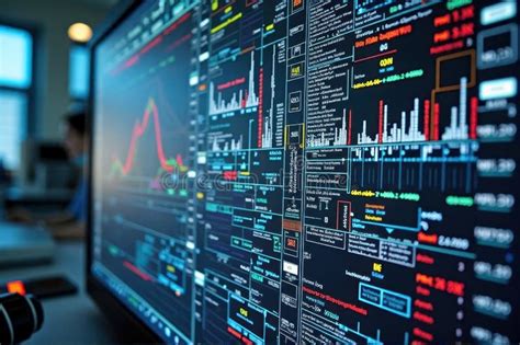 Complex Data Analysis On Multi Screen Computer Setup In Modern Office