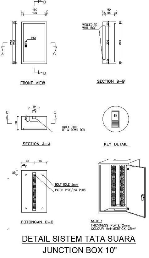 Junction Box Installation Details Cad Blocks In Aut