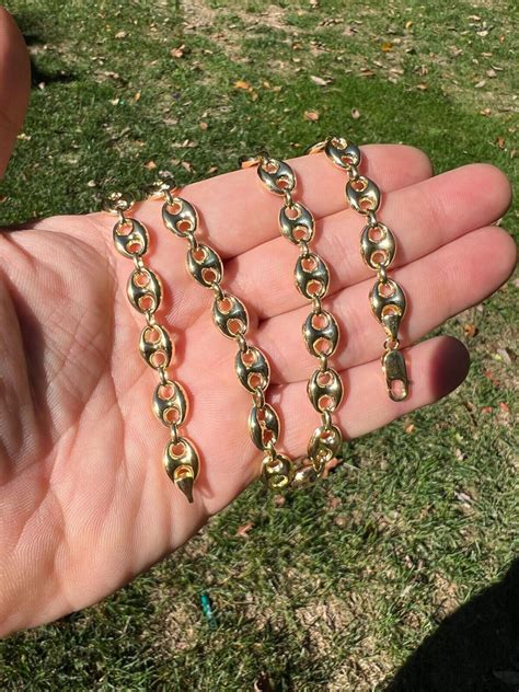 14k Hollow Real Yellow Gold Puffed Mariner Gucci Link Chain 5 9mm Thick