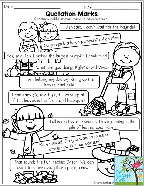 Using Quotation Marks Worksheet