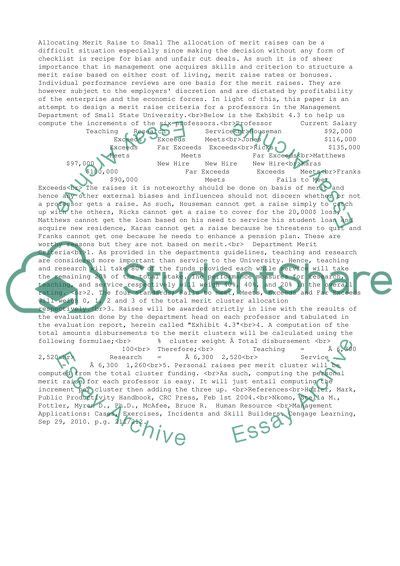 Allocating Merit Raises Assignment Example Topics And Well Written