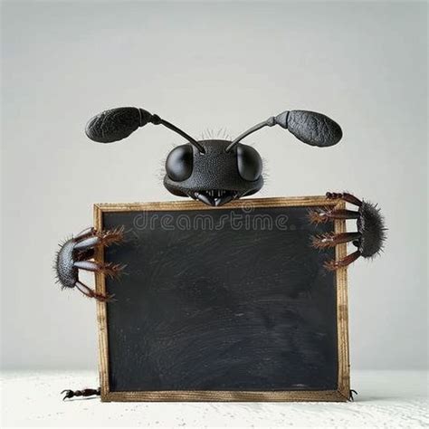 Tiny Fighter Ants Holding A Black Boad Sign Generate Ai Stock Illustration Illustration Of