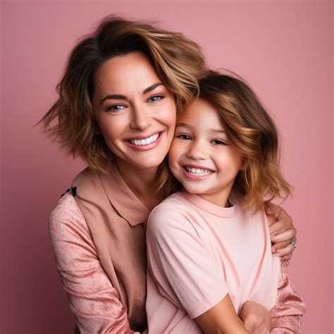Premium Photo Happy Mother And Daughter Together Hugging Each Other