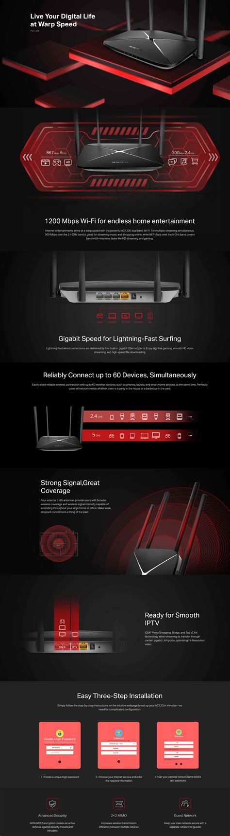 Mercusys AC1200 Wireless Dual Band Gigabit Router - Umart.com.au