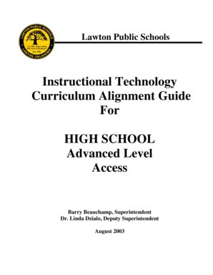 Fillable Online Instructional Technology Curriculum Alignment Guide For