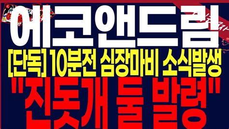 에코앤드림 초긴급 심장마비소식발생 당일급락이유는 유상증자때문이아닙니다 필수시청바랍니다에코앤드림 하이니켈전구체 새만금산단 양극재 에코프로 에코프로머티