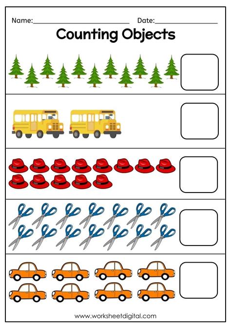 Counting Numbers Worksheets 1 20