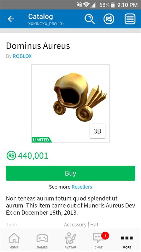 Roblox Dominus Aureus
