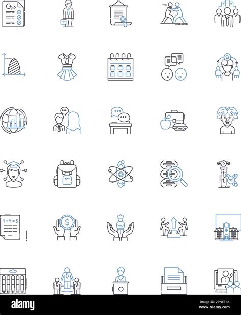 Instruction Line Icons Collection Education Training Demonstration