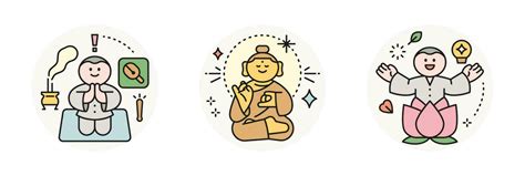 Buddhas Birthday Praying Monk Golden Buddha Statue Lotus Flower And