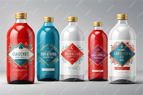 Premium Photo Bottle Label Package Template Design Label Design Mock