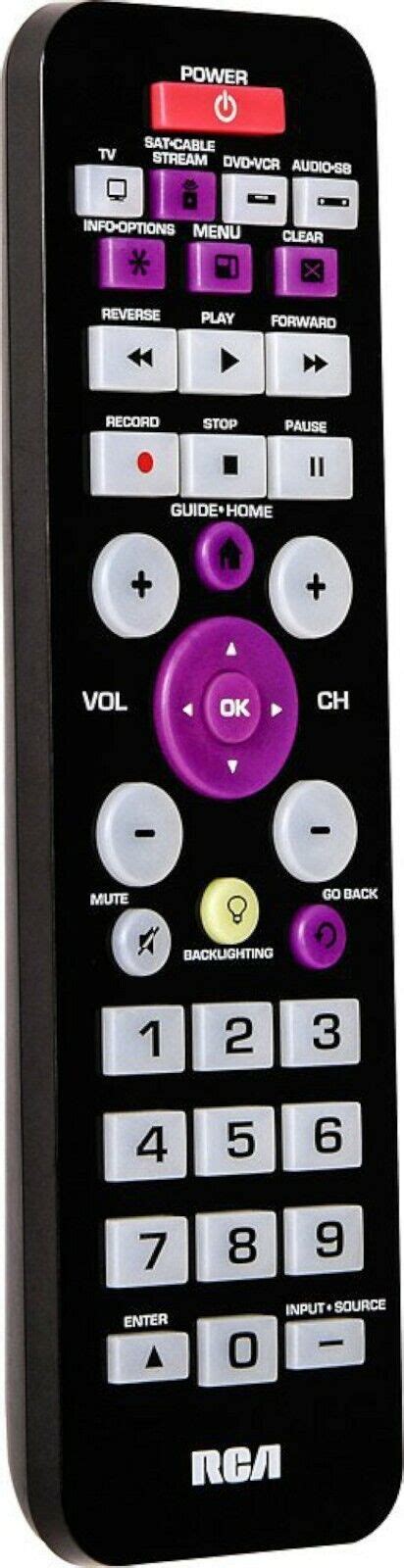 NEW RCA 4 Device Universal Remote Control Black RCRBB004RWDZ TV DVD Cable Stream TV Video