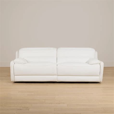 Jett White Micro Power Reclining Sofa
