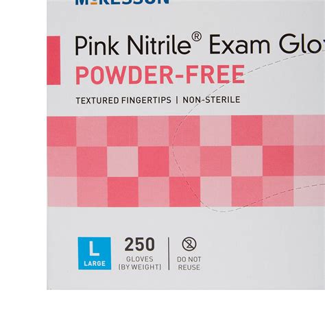 Mckesson Pink Nitrile Disposable Nitrile Exam Glove Standard Cuff Len