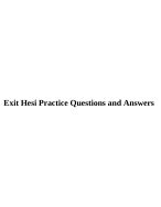 Exit Hesi Practice Questions And Answers DocMerit