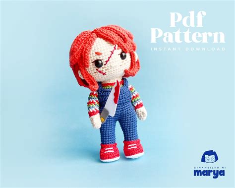 Crochet Doll Amigurumi Pattern Chucky Pdf Pattern English Etsy
