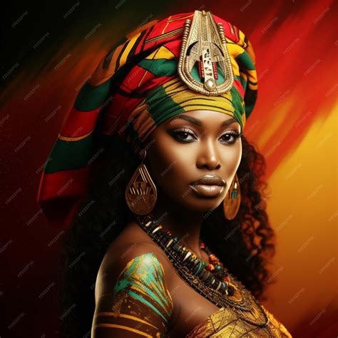 Premium Photo Bright African Flag In The Back Ground With A Nubian