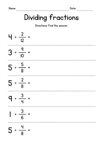 Dividing Whole Numbers By Proper Fractions Teaching Resources