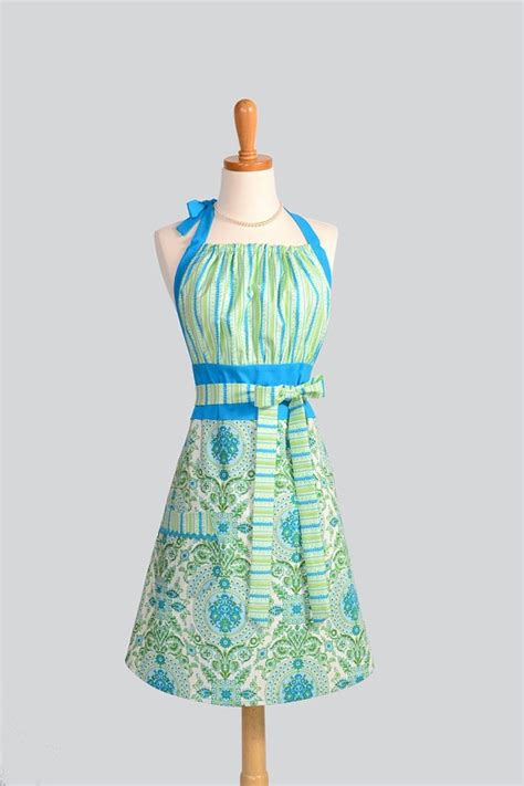 Cute Kitsch Retro Apron Handmade Full Womens Apron In Etsy Womens
