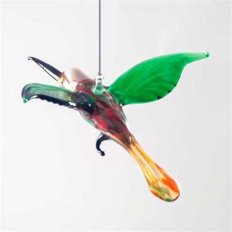 Hand Blown Glass Hummingbird Figurine Glass Birds Figurine Etsy