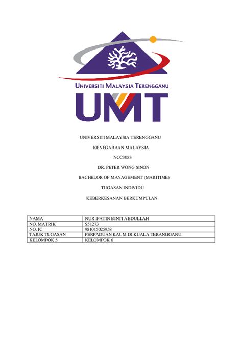 Contoh Penghargaan Assignment Berkumpulan Universiti Pdf Elemen