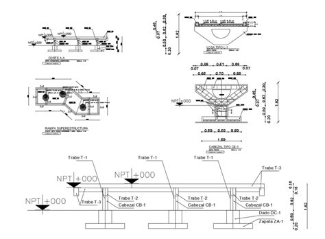 Bridge Construction 2d View Cad Structural Block Autocad File