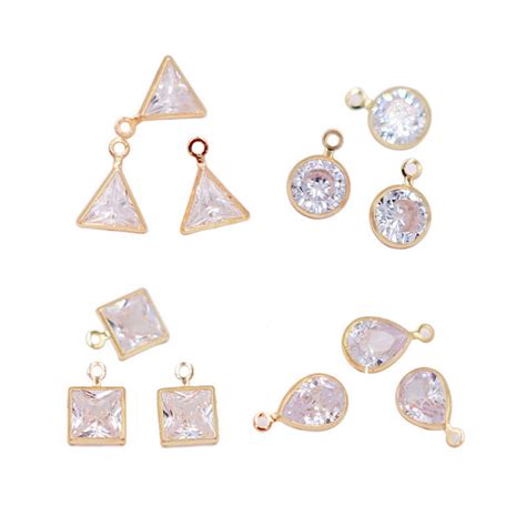 Badu Bg 5 бр Инкрустирани с циркон геометрични талисмани Златна цветна рамка Малки висулки за