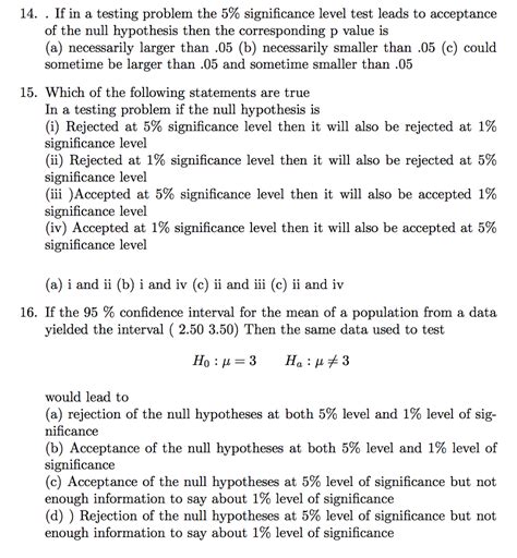 Solved If In A Testing Problem The Significance Chegg