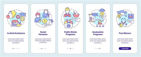 Sociale Assistenza Esempi Onboarding Mobile App Schermo Procedura