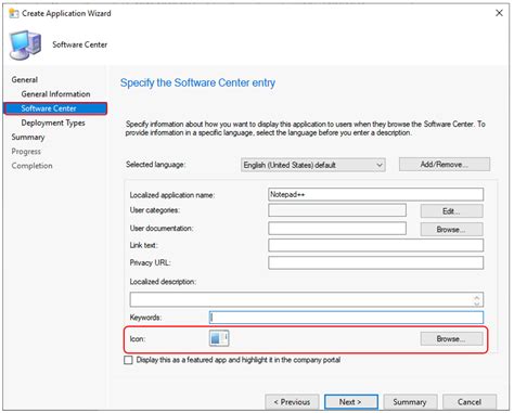 easy steps software center icon for sccm application deployment