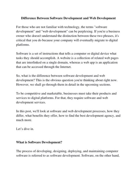 PPT Difference Between Software Development And Web Development PowerPoint Presentation ID