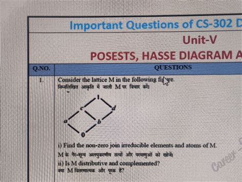 Consider The Lattice M In The Following StudyX