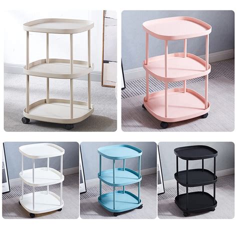 Quellquest Side Table With Wheels End Table Living Room Plastic Mobile