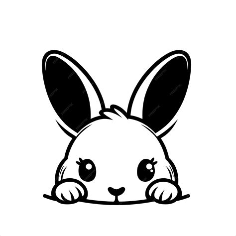 Premium Vector Peeking Rabit