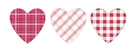 Corazones De Imágenes Prediseñadas En Texturas A Cuadros En Diferentes