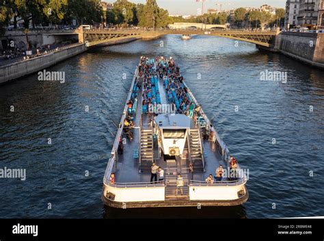 Romantic Paris Bateaux Mouches River Cruise Boats On River Seine Near