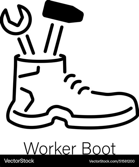 Worker Boot Royalty Free Vector Image Vectorstock