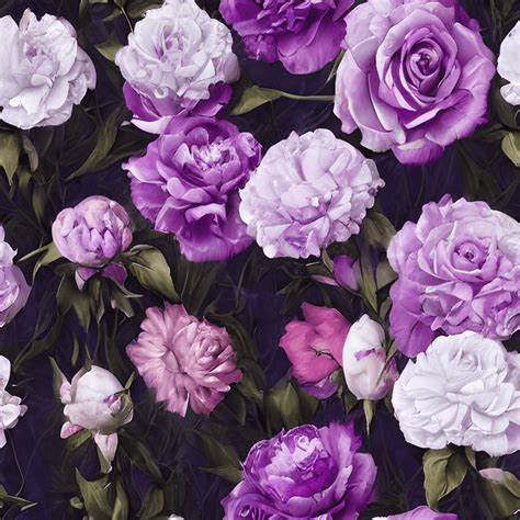 Beautiful Iridescent Flowers Pattern · Creative Fabrica