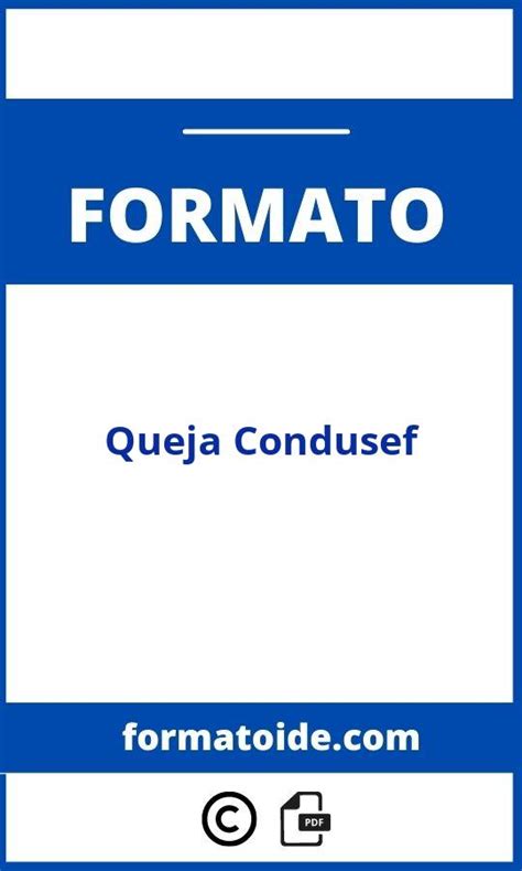 Formato De Queja Condusef Pdf Modelo Word