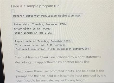 Solved Here Is A Sample Program Run Monarch Butterfly