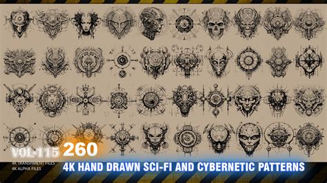 Artstation 260 4k Hand Drawn Sci Fi And Cybernetic Patterns High