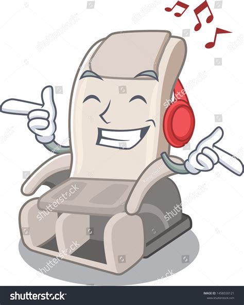 Listening Music Massage Chair Middle Room Stock Vector Royalty Free