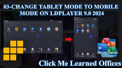 #03-Change Tablet Mode to Mobile Mode on LD Player 9.0 2024 | Clickmelearnedoffices - YouTube