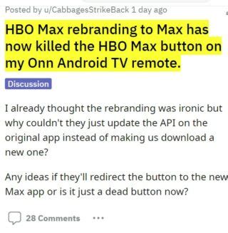 HBO Max Button On Android TV Remote Not Working After Max Rebrand