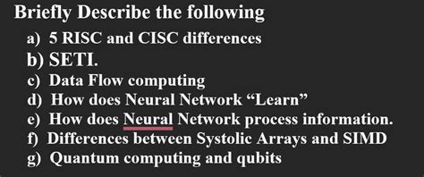 Solved Briefly Describe The Following A RISC And CISC Chegg