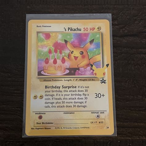Mavin Birthday Pikachu Pokémon Celebrations 25th Anniversary Classic