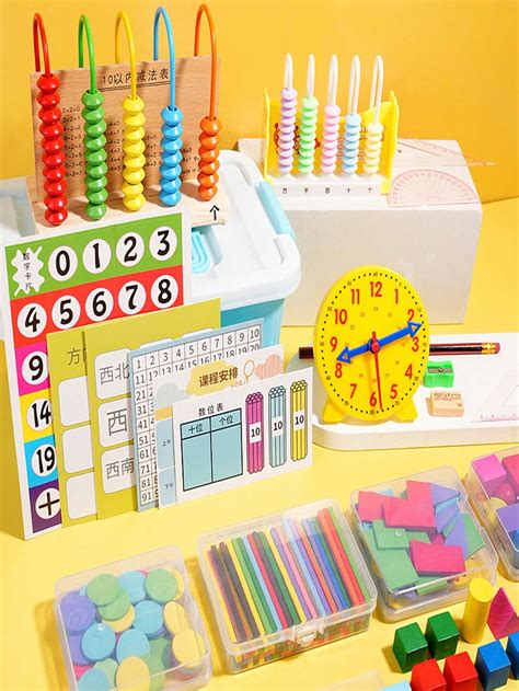 Primary School First Grade Teaching Aid 23pcs Math Counters Counting Stick Toolkit Kit For