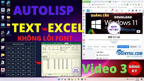 ️ Lisp xuất Text [Bảng khối lượng trong Cad] ra excel [ Không lỗi Font] [ Autolisp Tập 3 ] - YouTube