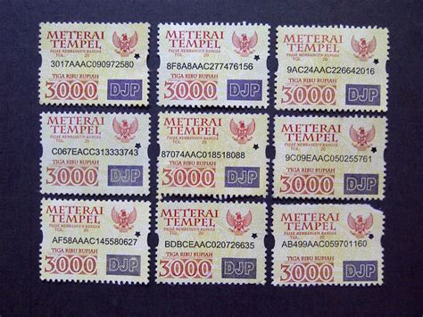 Materai Rp 3000 DJP Tahun 2009 Sd 2015 Bersih Lazada Indonesia