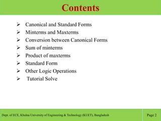 ECE 2103 L6 Boolean Algebra Canonical Forms Pptx